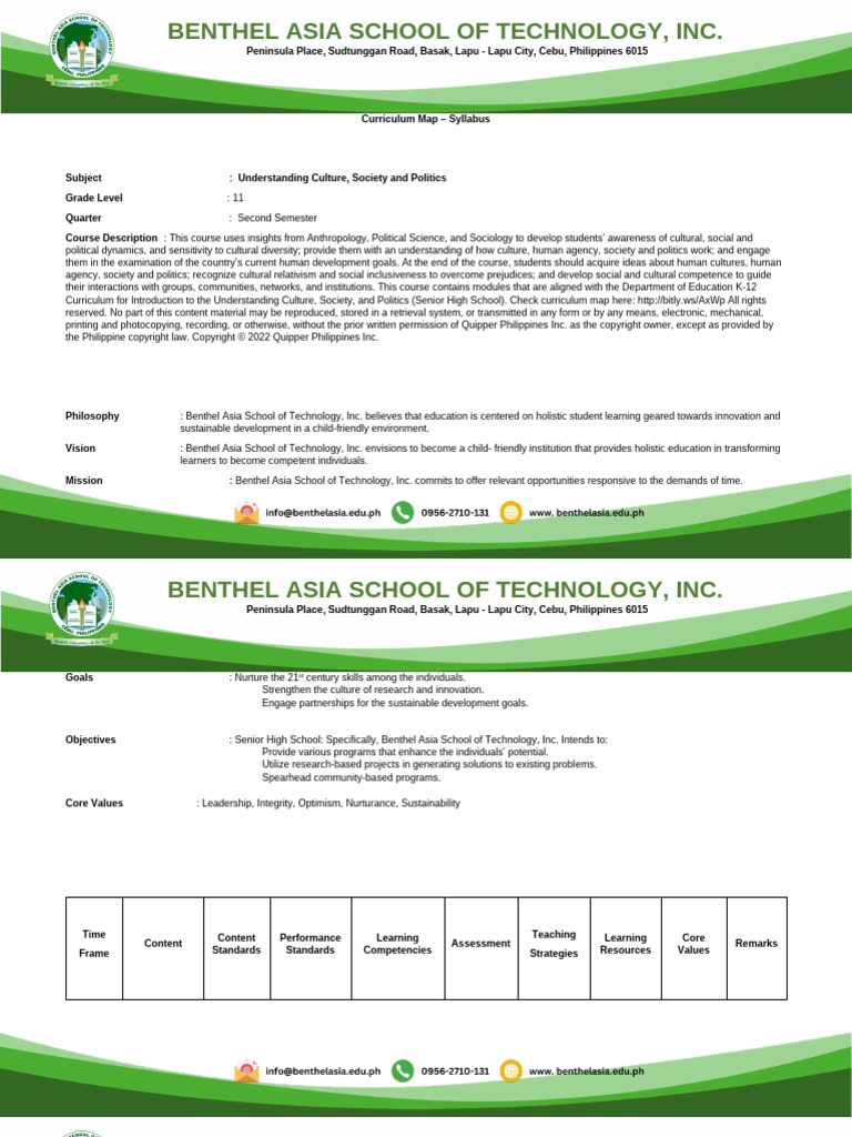 UCSP Curriculum Guide for Grade 11 | PDF | Socialization | Learning