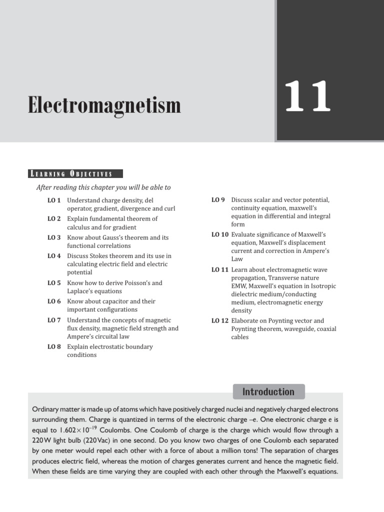 Electromagnetism | PDF | Divergence | Magnetic Field