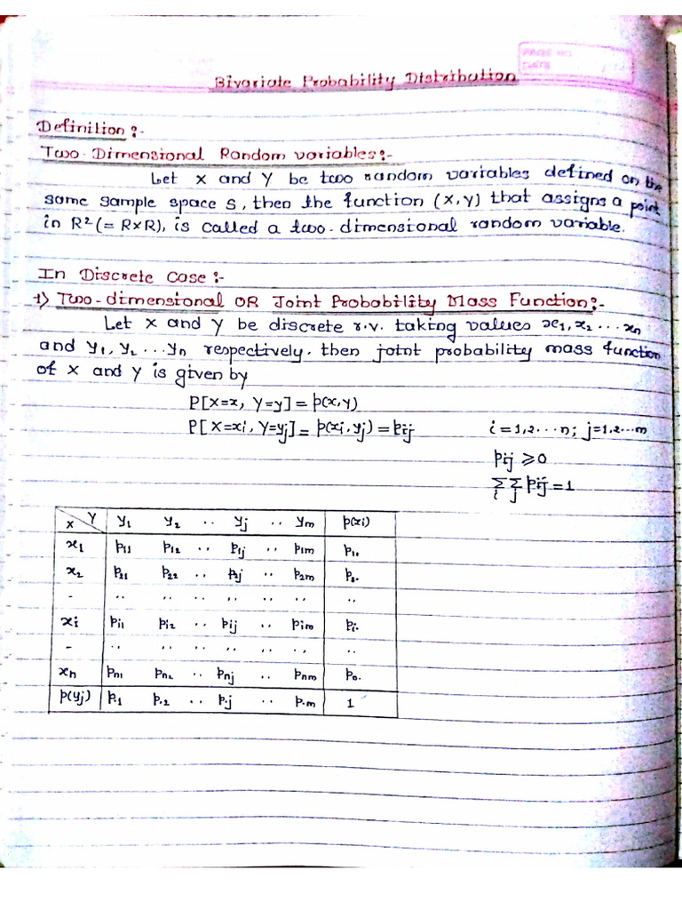 Bivariate Probability Distribution | PDF