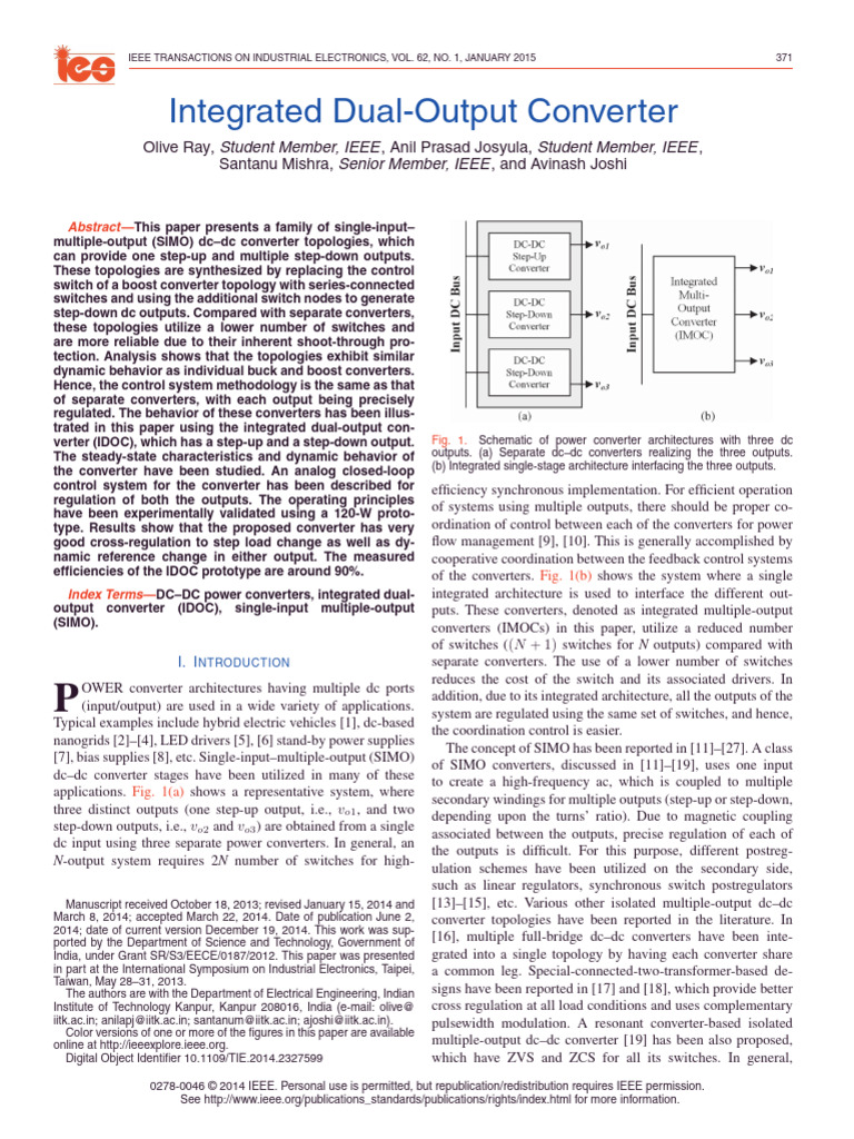 Integrated Dual-Output Converter | PDF | Power Electronics | Electrical Engineering