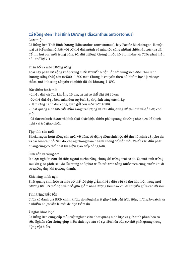 CA Rong Den Thai Binh Duong | PDF