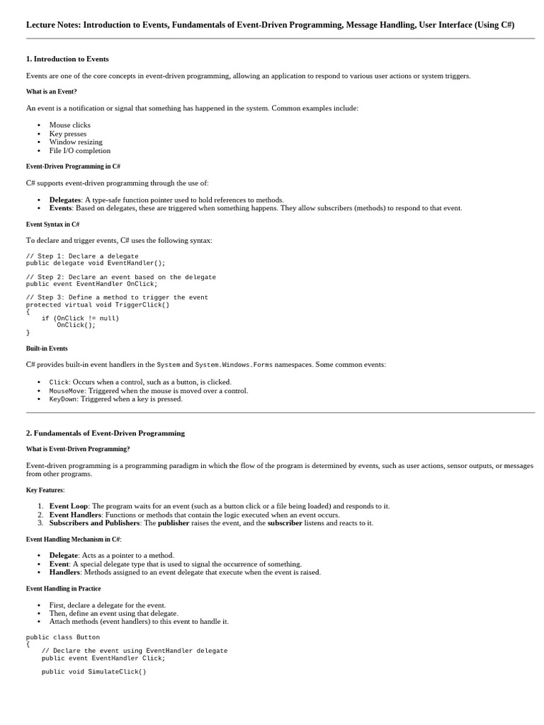 1 Event Driven MSG Handling | PDF | Programming Paradigms | Computing