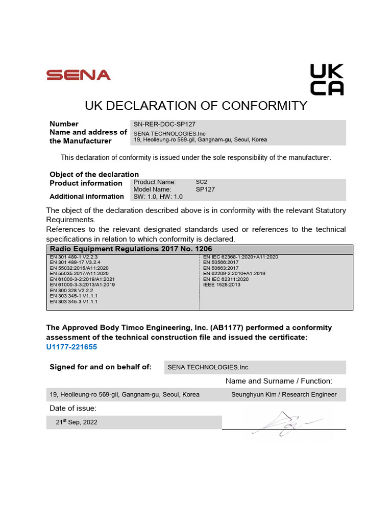 (SC2) SP127 Certificate - UK | PDF