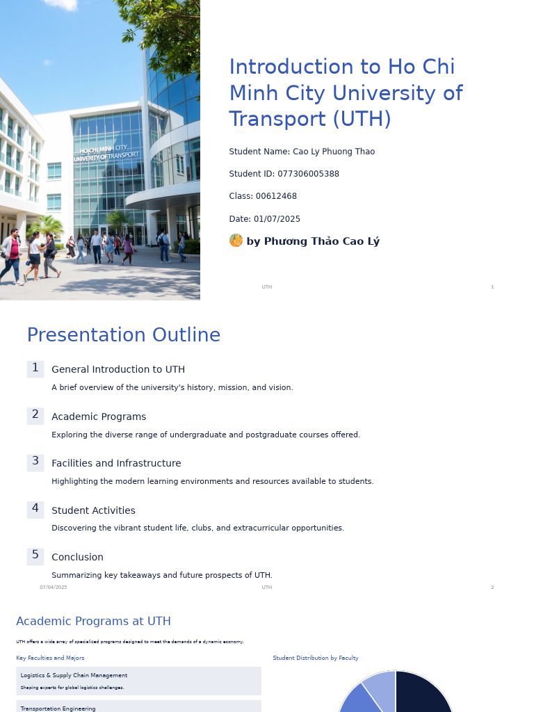 Introduction To Ho Chi Minh City University of Transport UTH | PDF | Logistics | Economies
