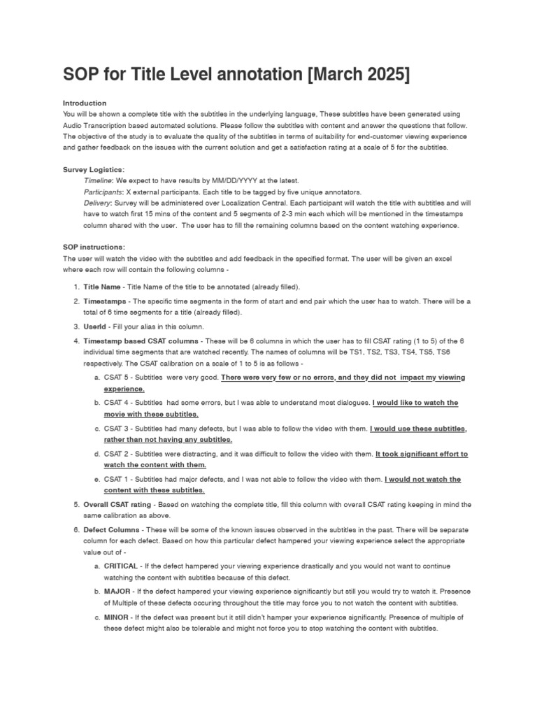 SOP For Title Level Annotation (March 2025) | PDF | Grammatical Gender ...