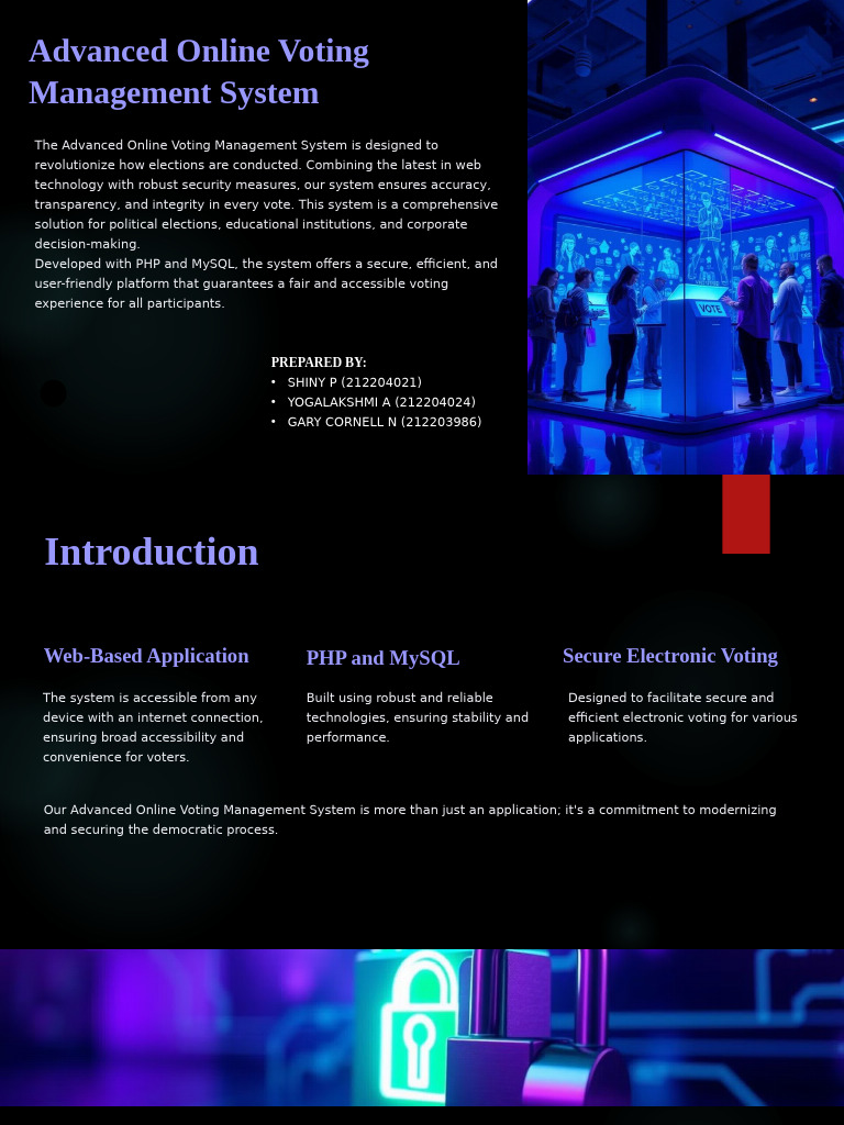 Advanced Online Voting Management System | PDF | Electronic Voting | Databases