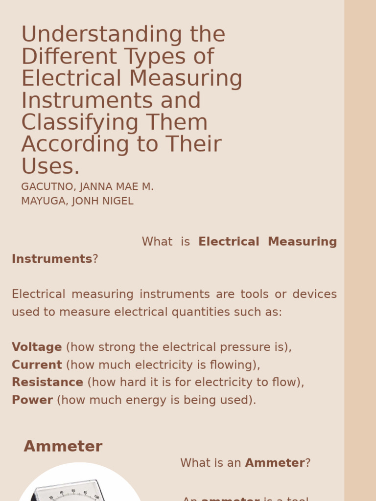 Types of Electrical Measuring Instruments | PDF | Voltage | Electric ...