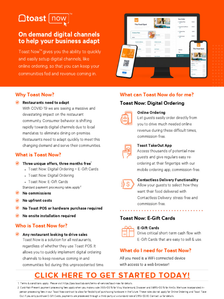 RoamingHunger Toast Now One Pager | PDF | Point Of Sale | Payments