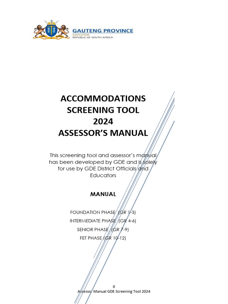 Assessor Manual Screening Tool 2024 | PDF | Learning | Linguistics