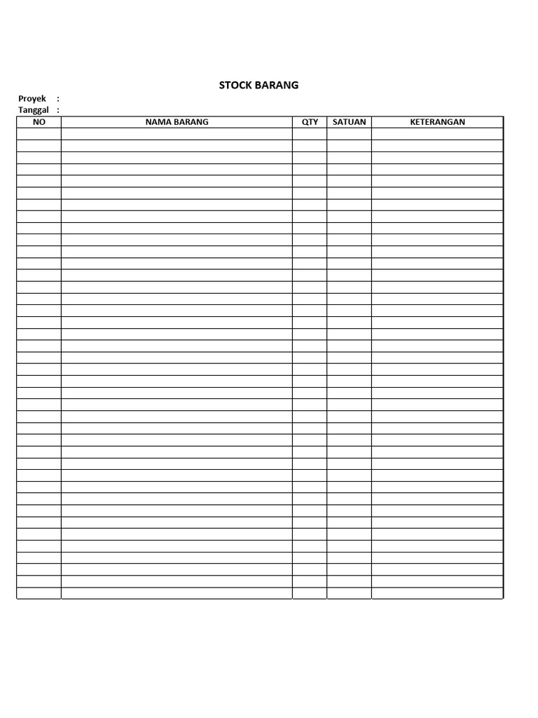 Form Stock Barang | PDF