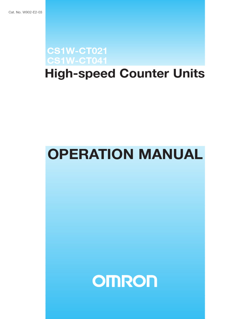 w902 Cs1 High-Speed Counter Units Operation Manual en | PDF ...
