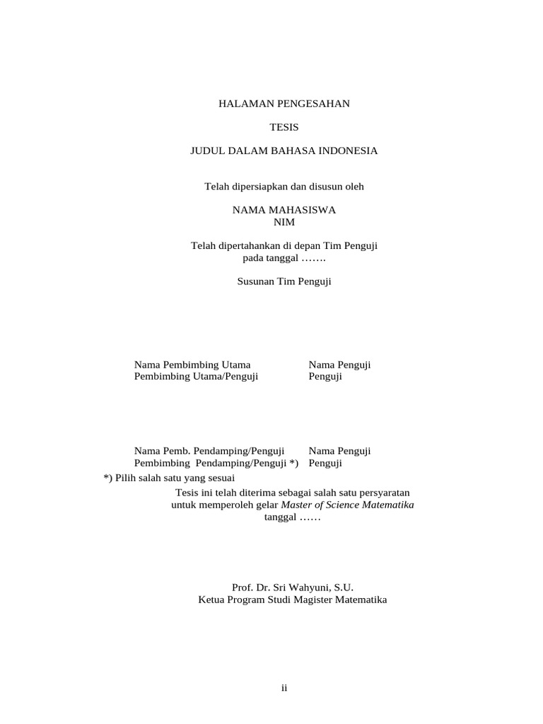 Halaman Pengesahan | PDF