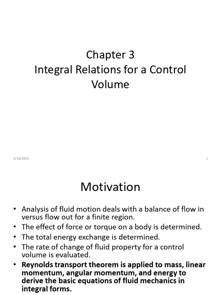 Chapter 3-Integral Relations For A Control Volume | PDF | Rotation Around A Fixed Axis | Angular ...