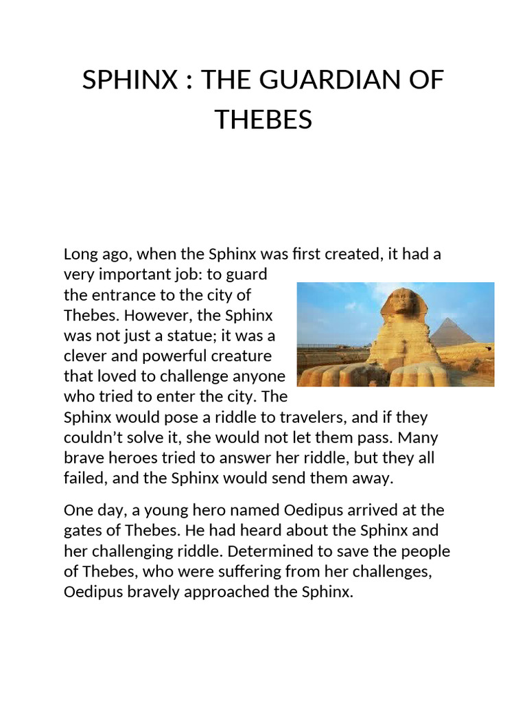 The Legend of The Sphinx | PDF