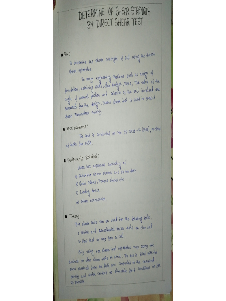 Geotechnical Engineering Lab Copy 4th Sem | PDF