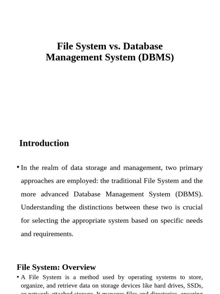 File System Vs DB System | PDF | Databases | File System