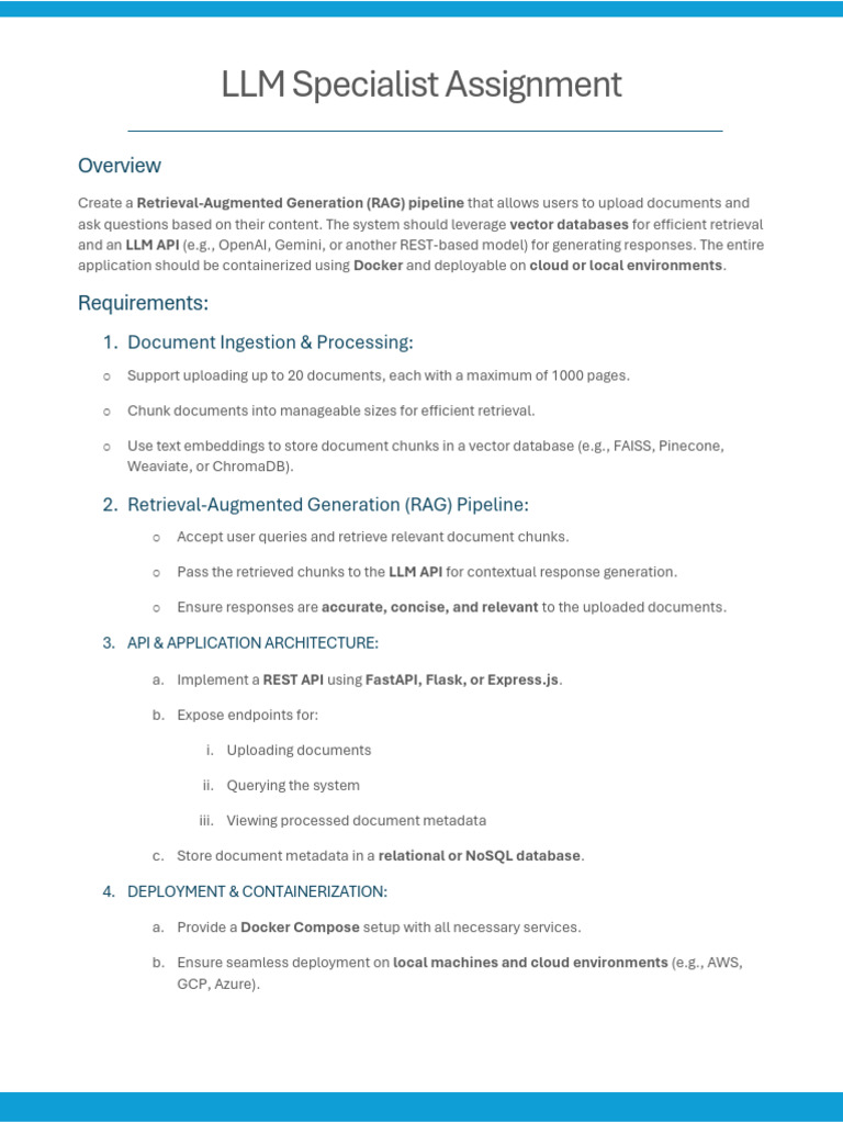 LLM Specialist Assignment - PanScience Innovations | PDF | Databases | Information Retrieval