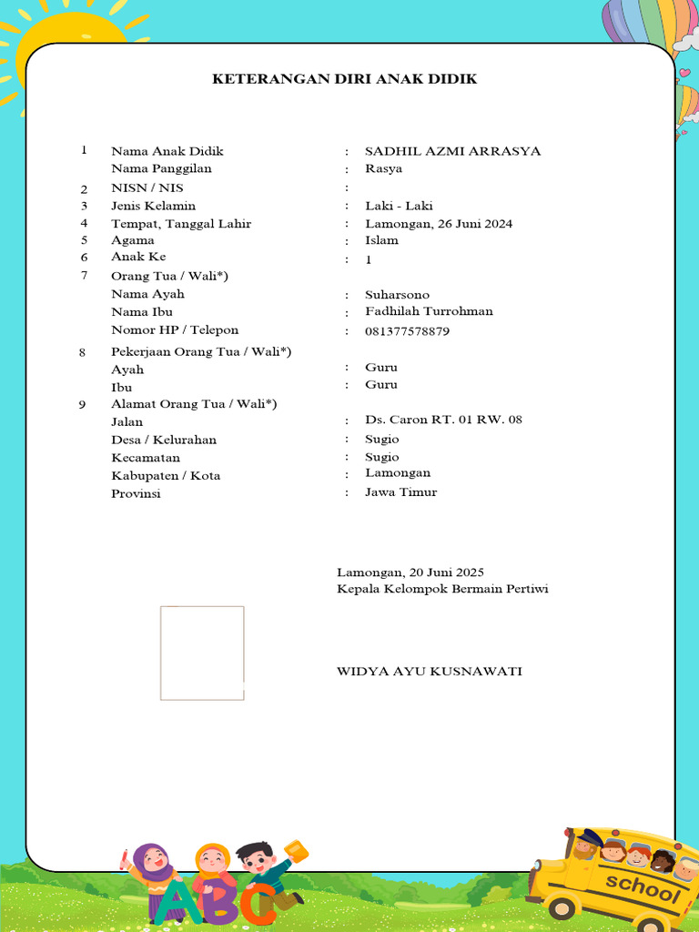 Keterangan Rasya | PDF