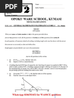 2024 WAEC Mathematics Past Questions | PDF | Numbers | Circle