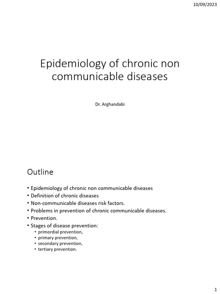 Lec 1 Chronic Non Communicable Diseasess | PDF | Non Communicable ...