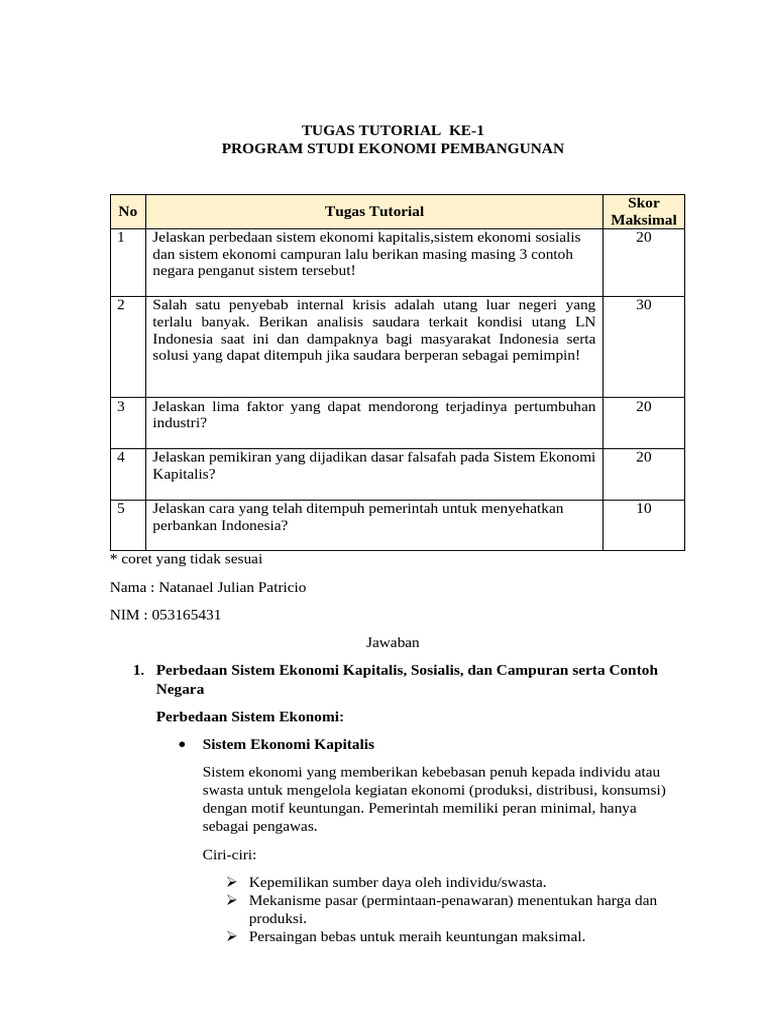 Natanael Julian Patricio - Soal Tugas 1 2025 | PDF