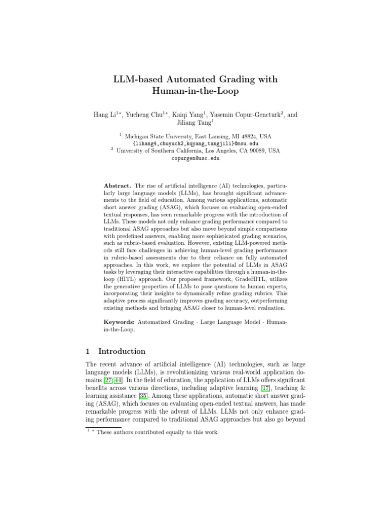 GradeHITL - Human in The Loop Automated Short Answer Grading | PDF | Artificial Intelligence ...