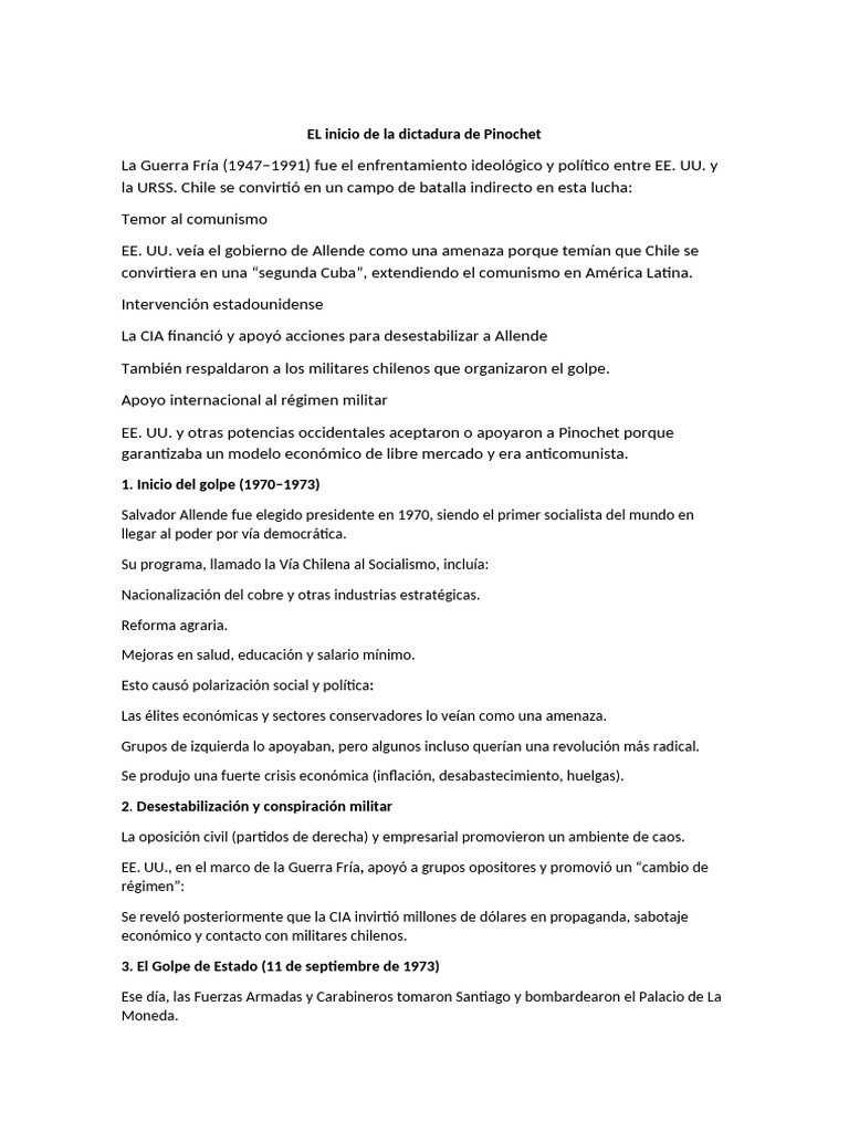 El Inicio de Todo | PDF | Augusto Pinochet | Chile
