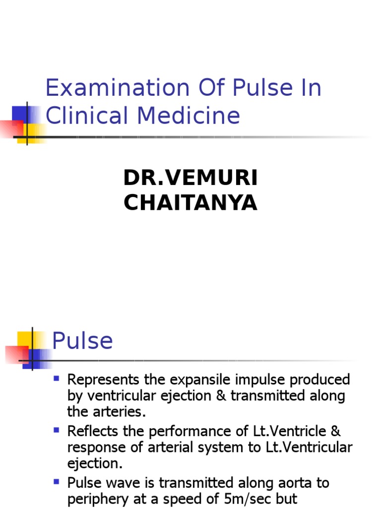 Examination of Pulse in Clinical Medicine | Pulse | Internal Medicine