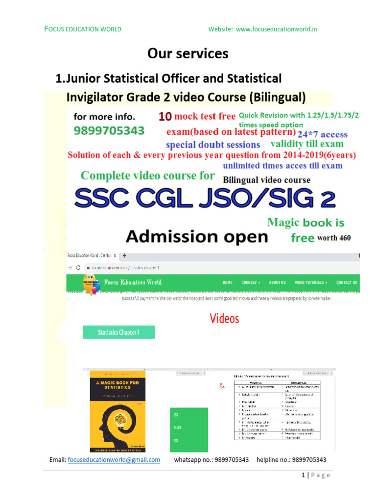 Part 6 of SSC CGL JSO 1000 Question Series (Q.51-60) | PDF | Statistics ...