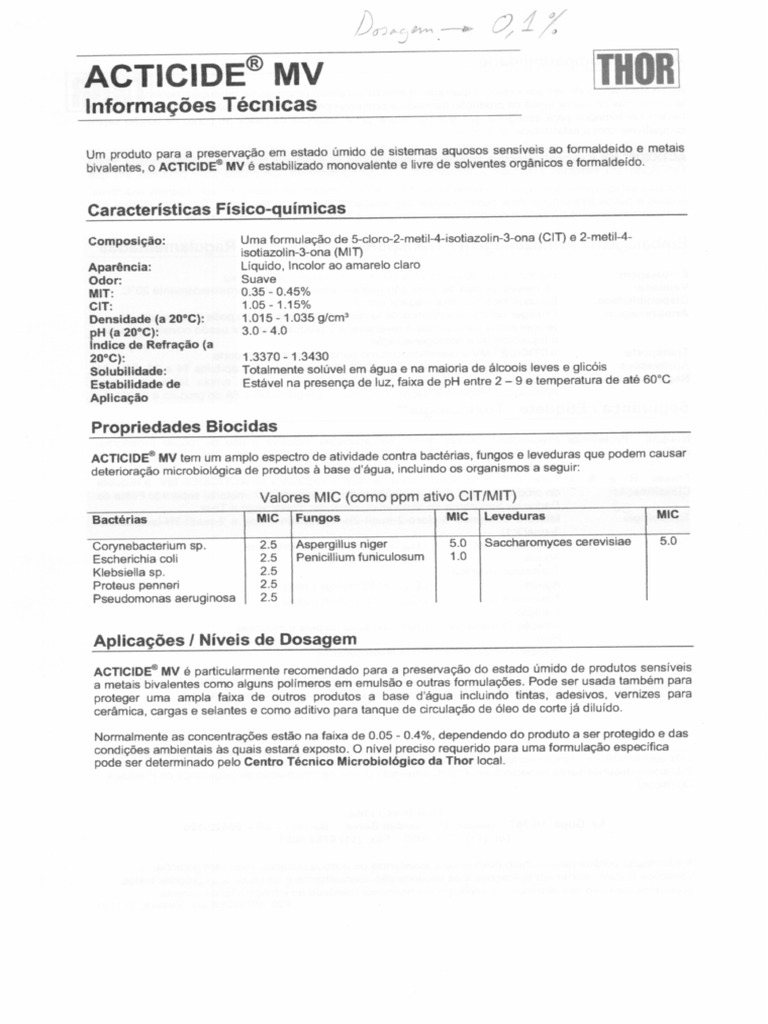 Quimiporto - Acticide MV - FE | PDF