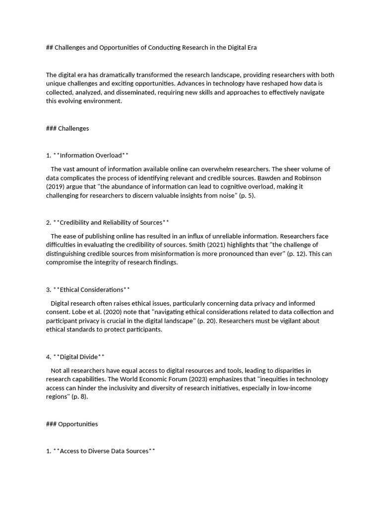 Digital Research: Challenges & Opportunities | PDF | Data | Methodology