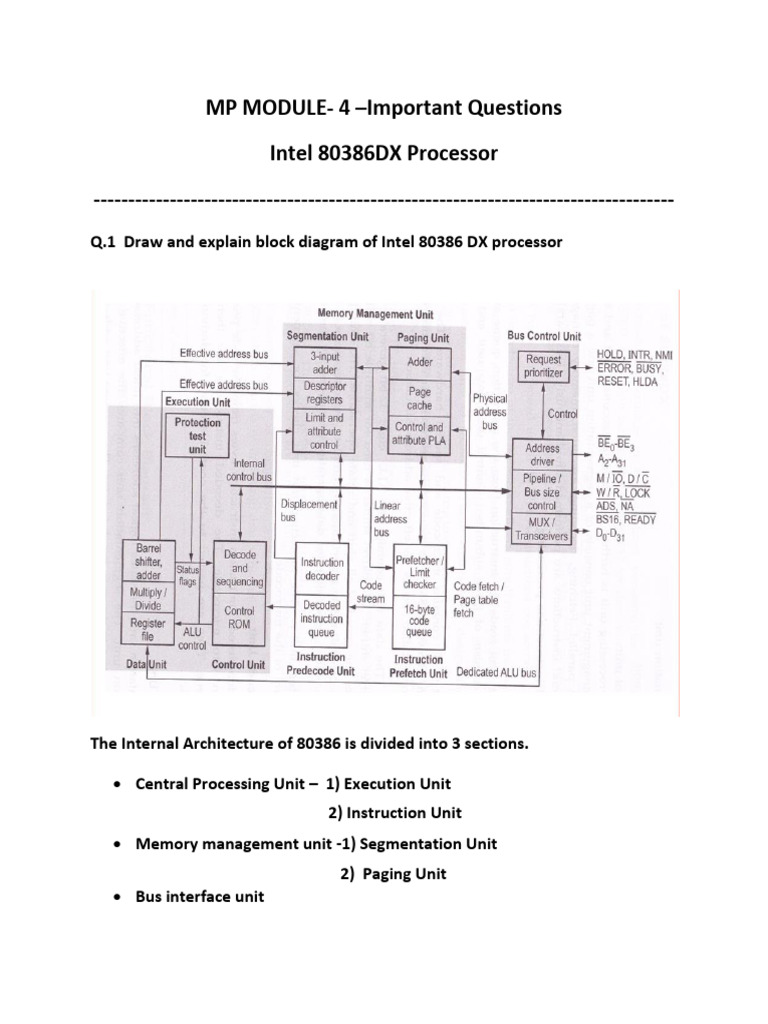 MP Module 4 - Intel 80386dx Processor | PDF | Computer Engineering | Integrated Circuit