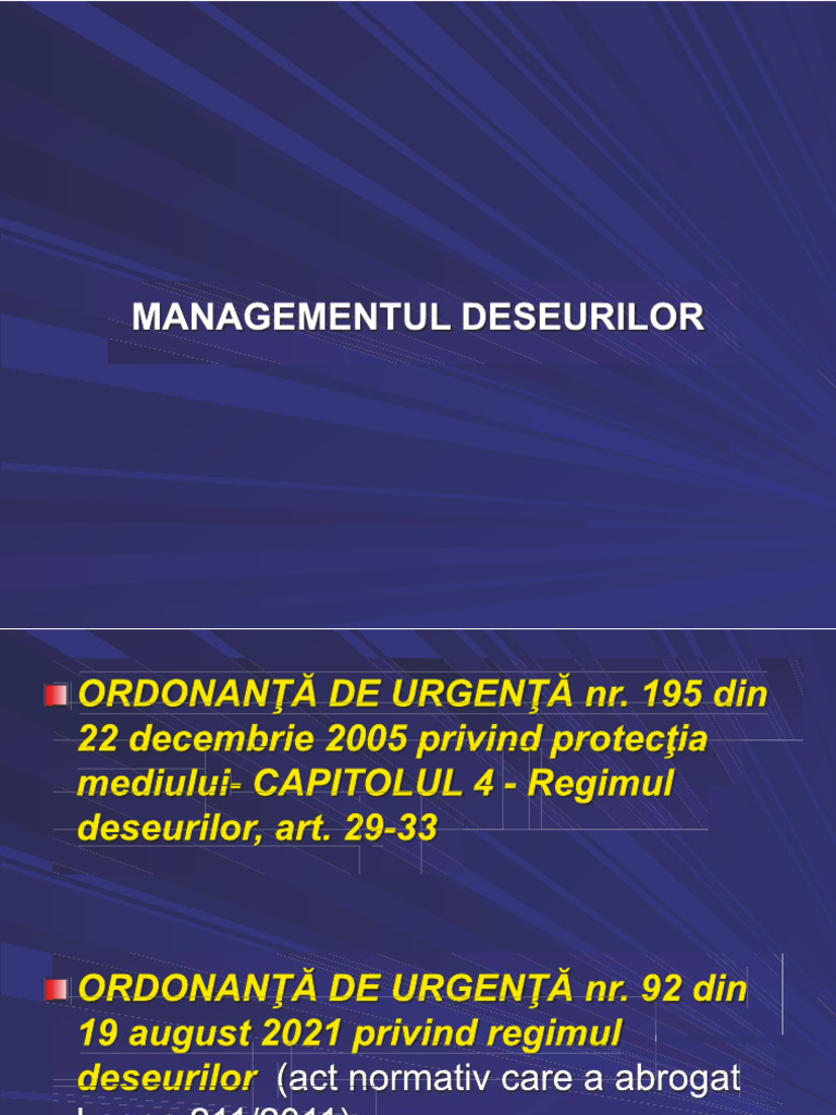 Prezentare ResponsabilGestionareaDeseurilor | PDF