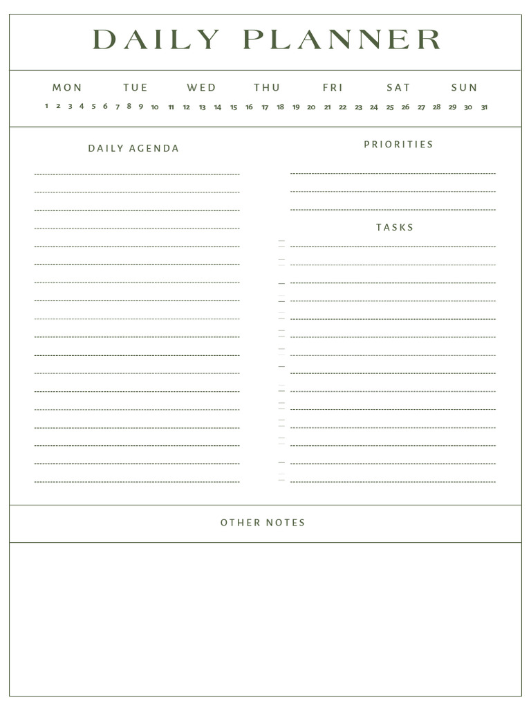 Goodnotes Daily Planner Template 3 1 | PDF