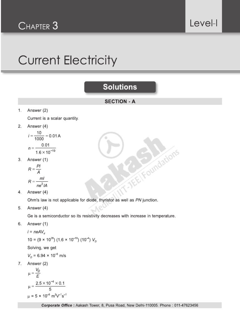 CLS MED 24 25 XII Phy Package 2 Level 1 Chapter 3 | PDF