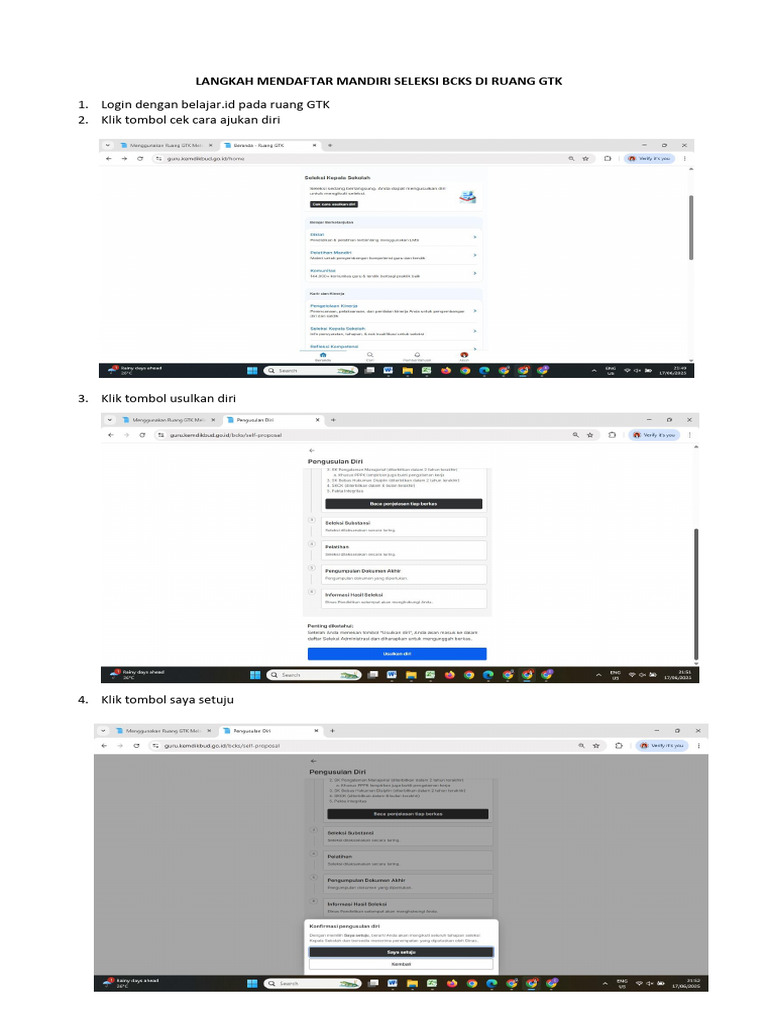 Cara Daftar BCKS di Ruang GTK | PDF