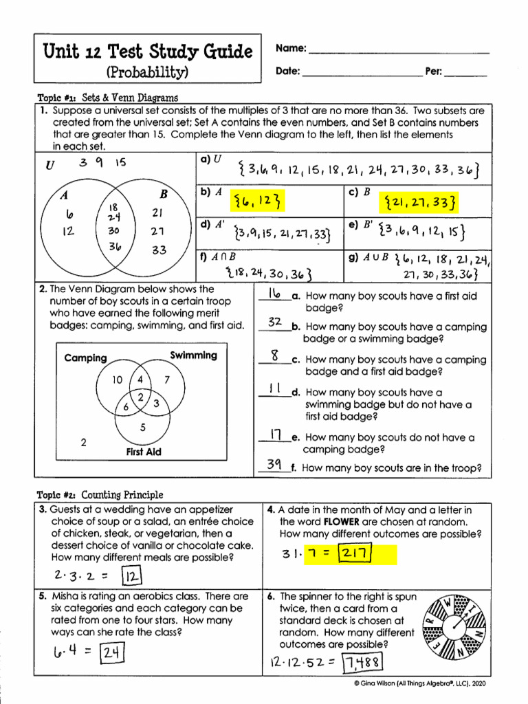 U12 Test Review Answers Edit | PDF