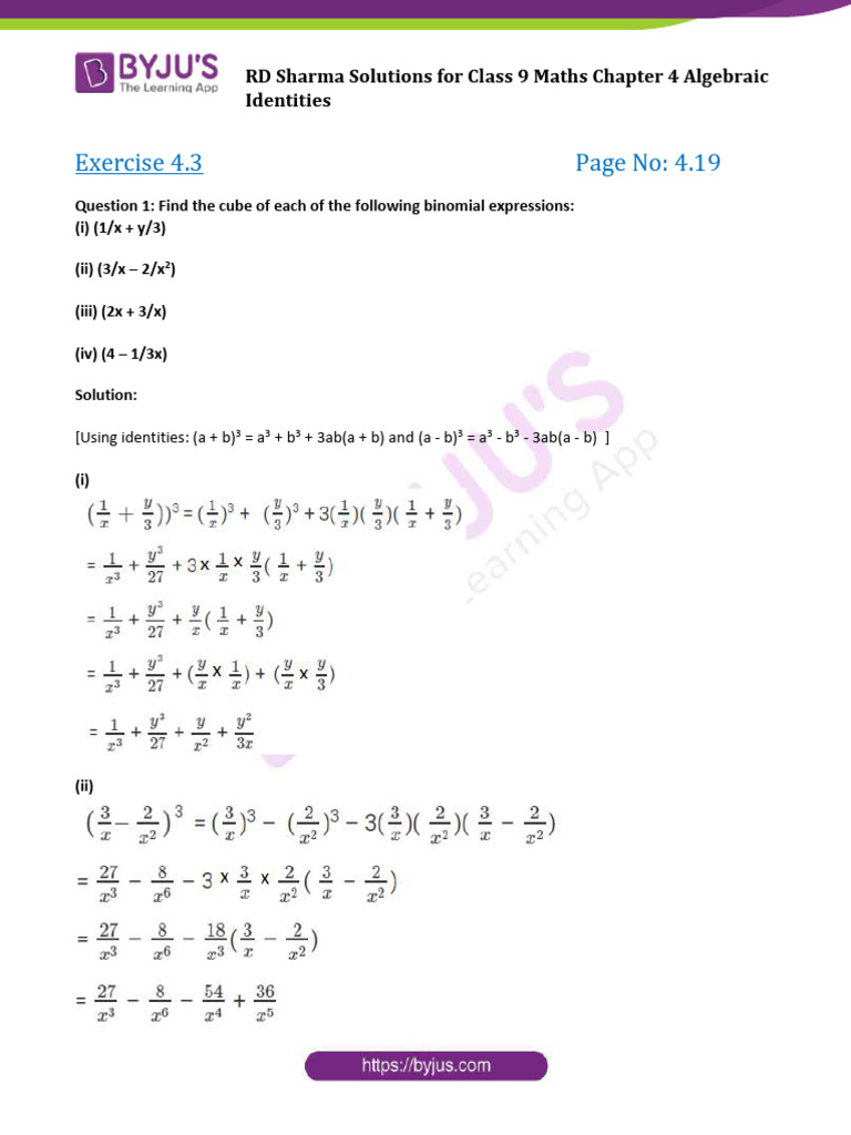 RD Sharma Jan2021 Class 9 Maths Chapter 4 Exercise 4.3 | PDF | Arithmetic | Recreational Mathematics