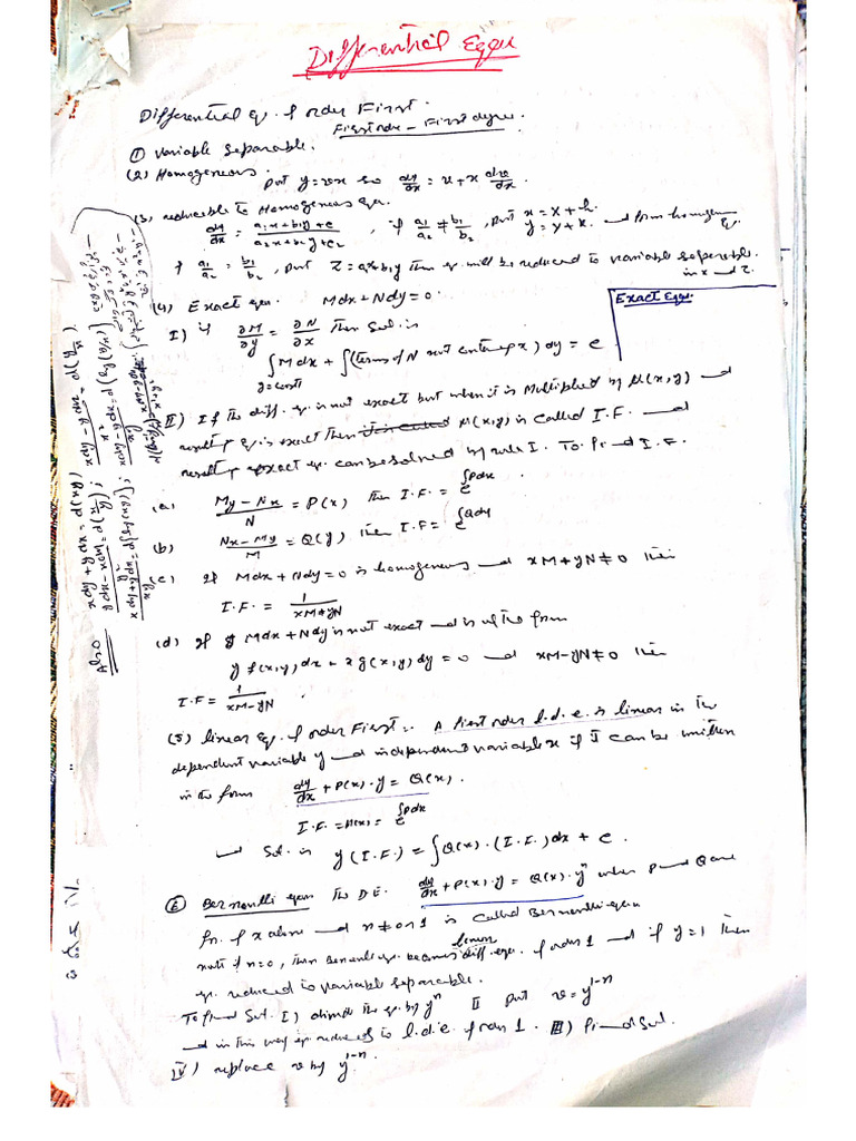 S. Notes O. Diff. Eq by Aslam | PDF