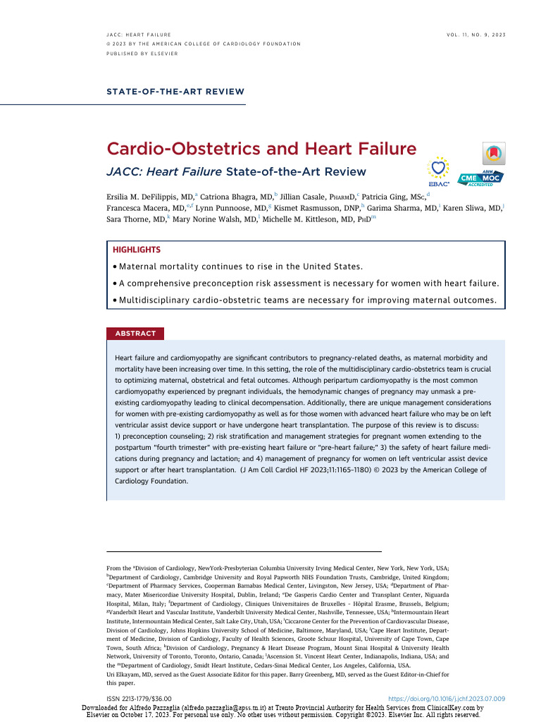 Cardio-Obstetrics: Heart Failure Review | PDF | Heart Failure | Pregnancy