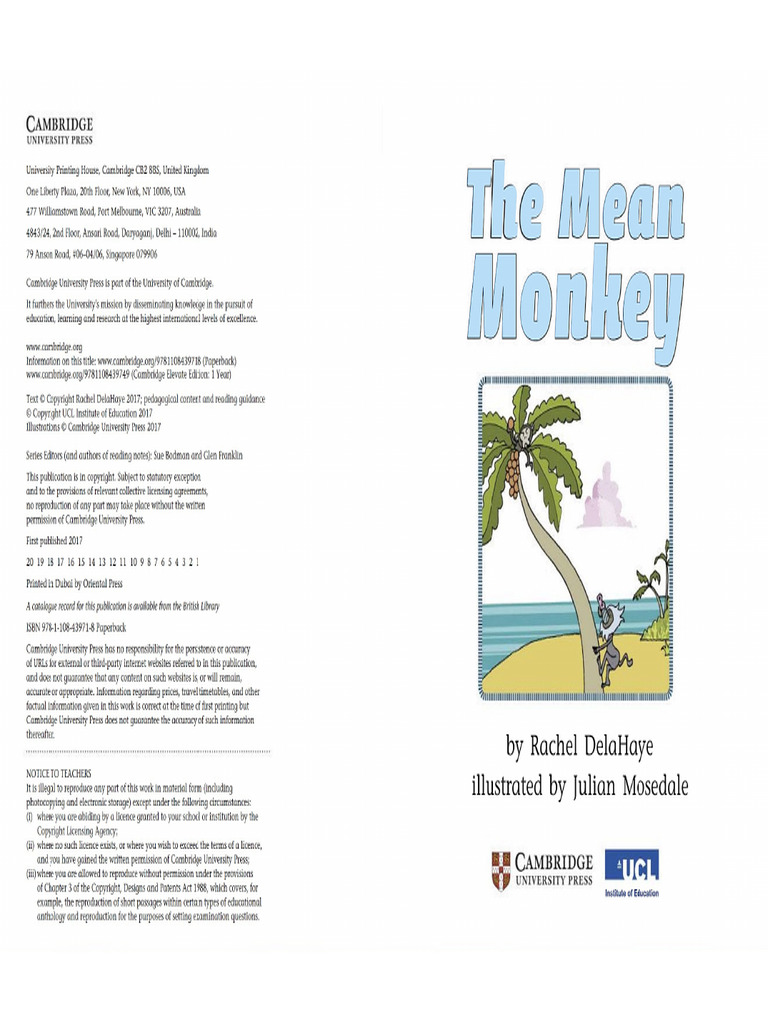 Cambridge Reading Adventures Blue The Mean Monkey | PDF