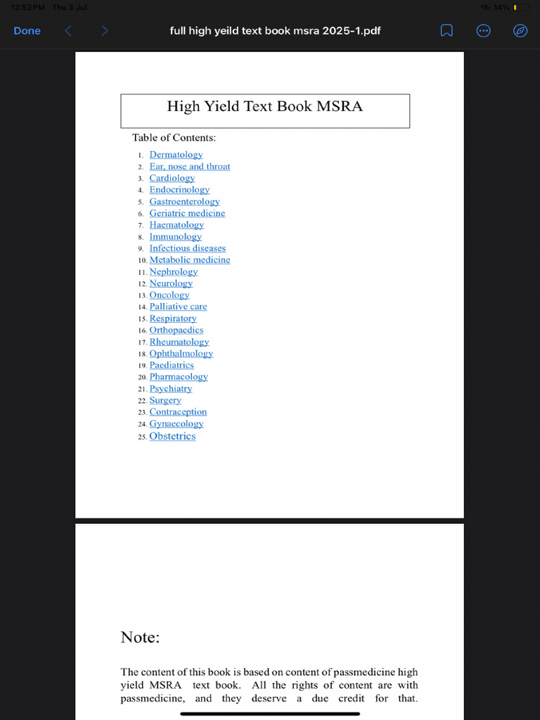 MSRA Pass Medicine | PDF