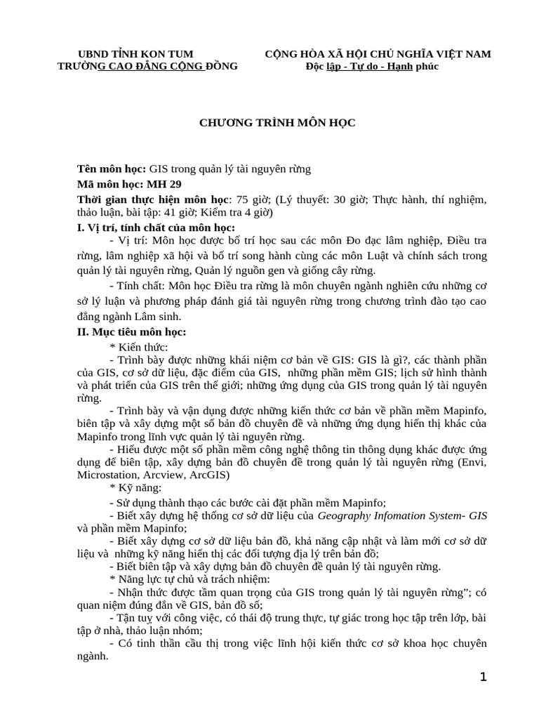 Mh29. Gis Trong Quản Lý Tnr Tc | PDF