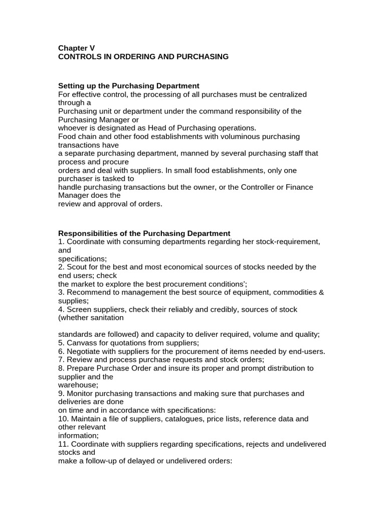 Purchasing and Ordering | PDF | Supply Chain | Procurement