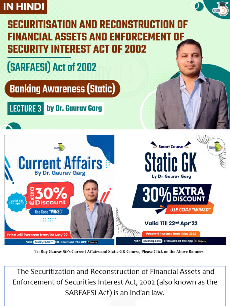 Understanding the SARFAESI Act 2002 | PDF | Mortgages | Security Interest