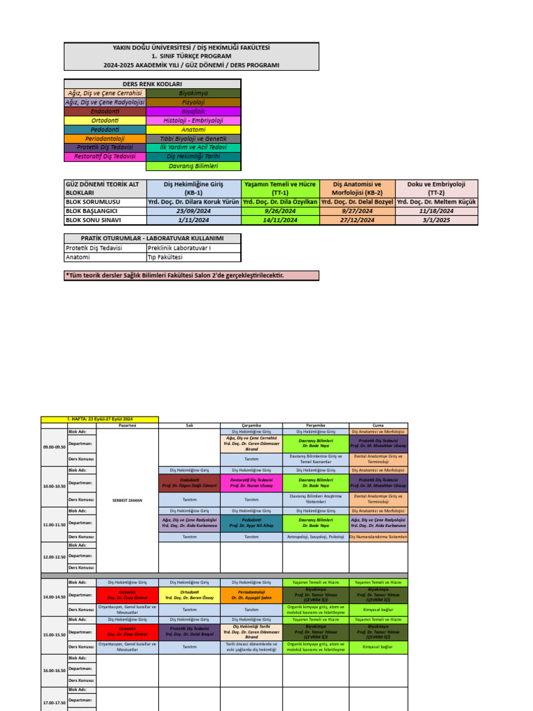 2024 25 Dtb100 I Guz Donemi Ders Programi v1.8 | PDF
