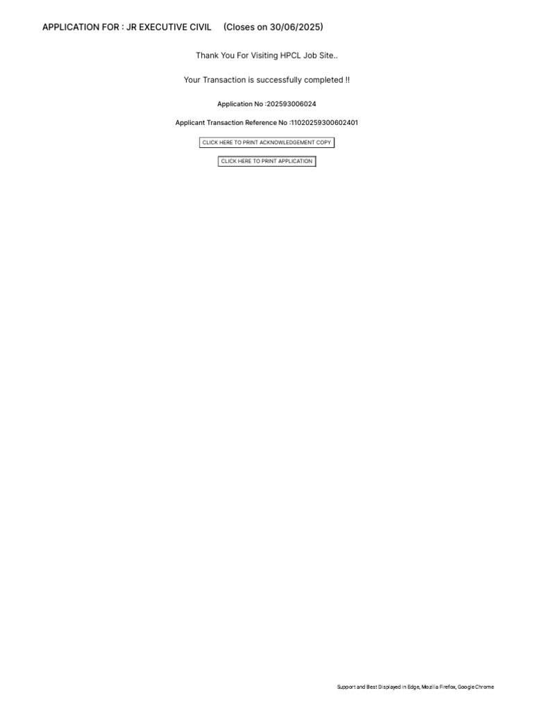 HPCL Application Form | PDF