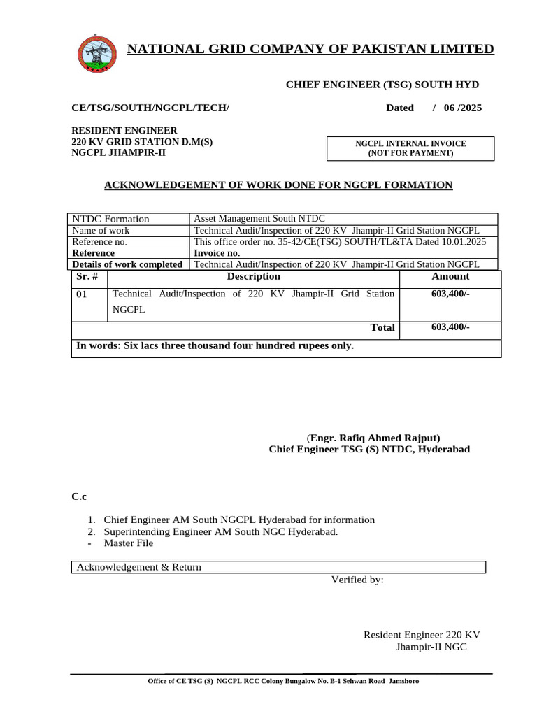 Technical Audit of Jhampir-II Grid Station | PDF