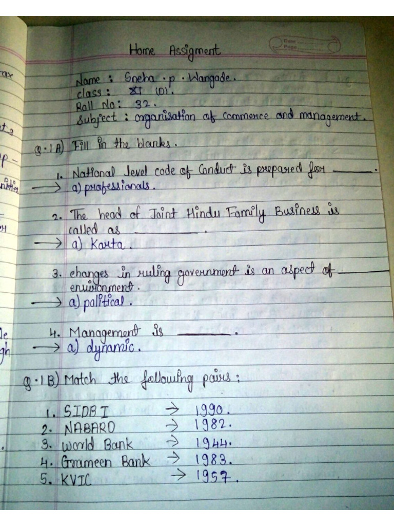Home Assignment O.C.M | PDF
