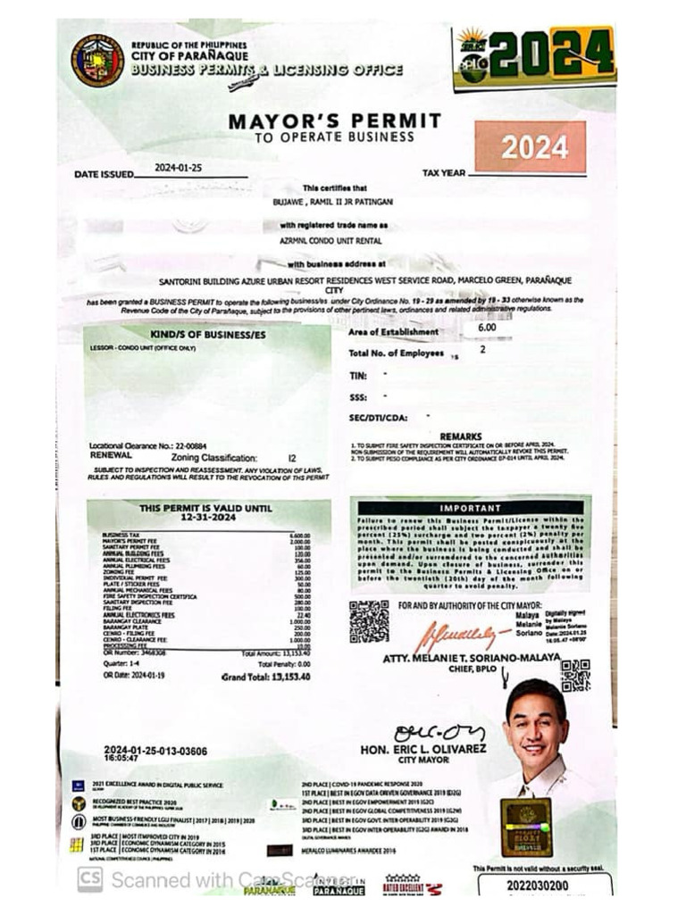Paranaque Business Mayors Permit | PDF
